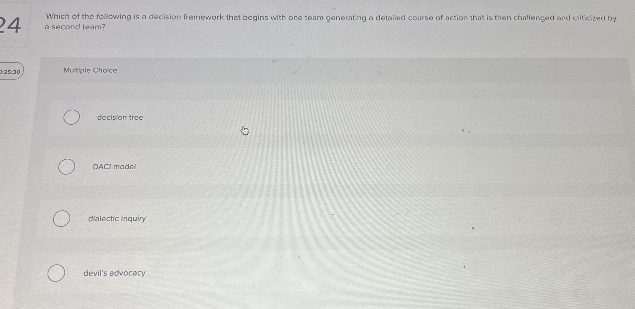 Which of the following is a decision framework that | Chegg.com
