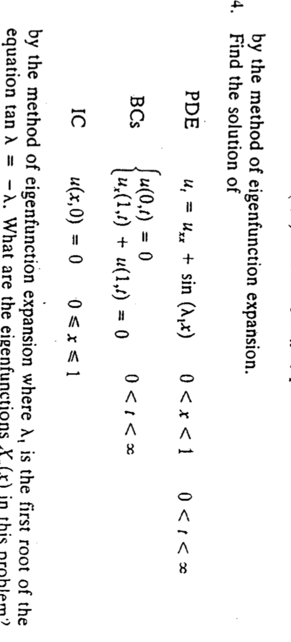 Solved by the method of eigenfunction expansion.4. ﻿Find the | Chegg.com