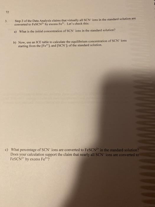 Solved 2. Suppose the dilute 0.00200 M Fe(NO3)3 stock | Chegg.com