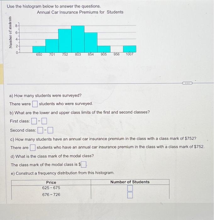 Solved Use the histogram below to answer the questions. | Chegg.com