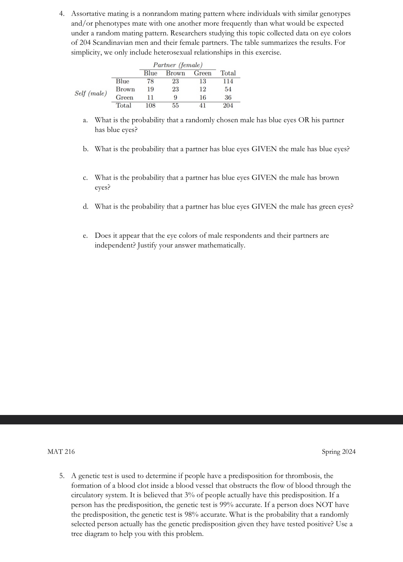 Solved Assortative mating is a nonrandom mating pattern | Chegg.com