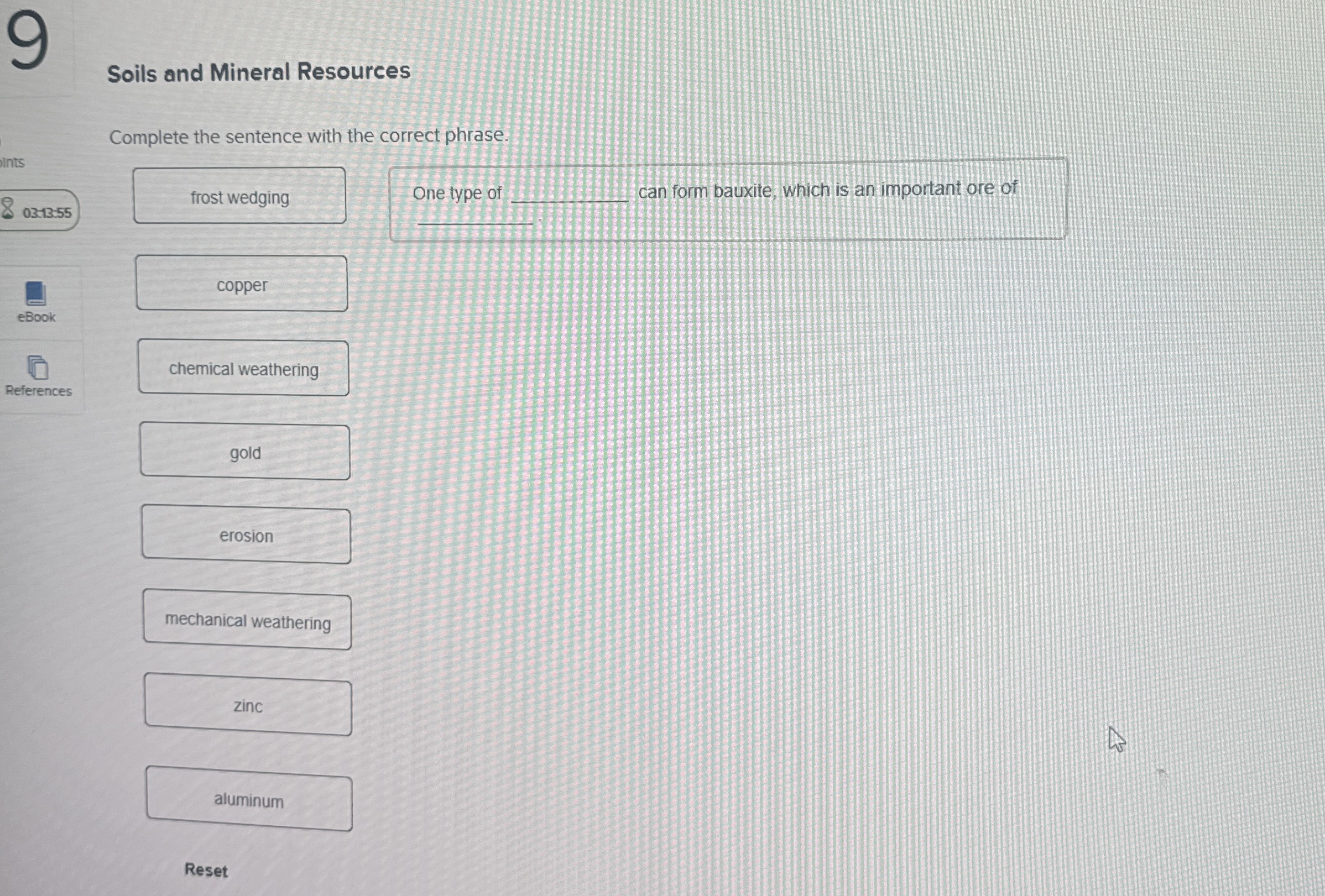 Solved Soils and Mineral ResourcesComplete the sentence with | Chegg.com