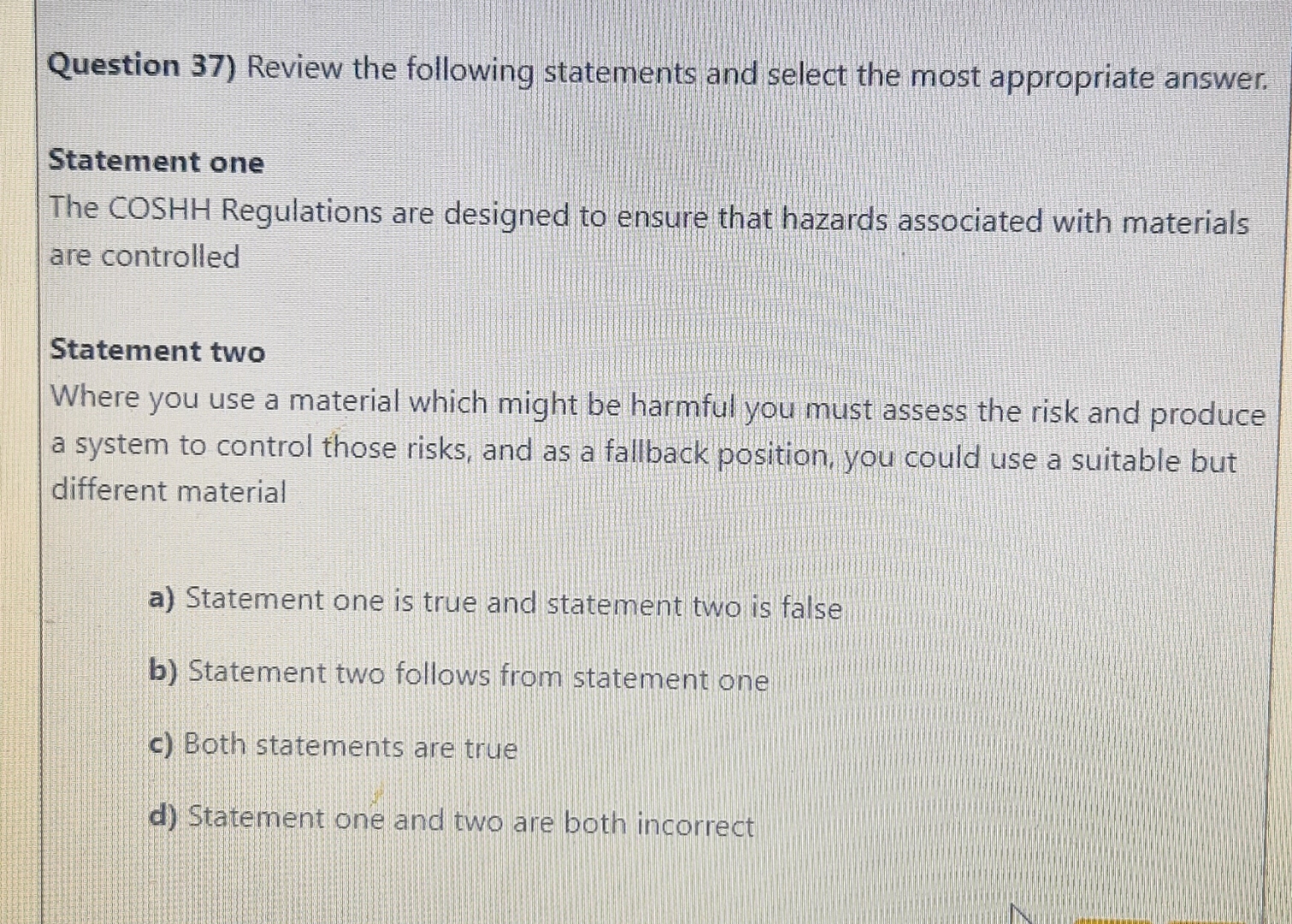 Solved Question 37) ﻿Review the following statements and | Chegg.com