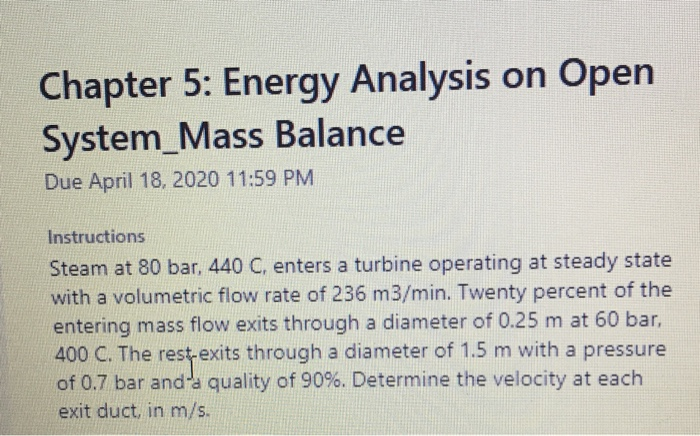 Solved Chapter 5: Energy Analysis on Open System_Mass | Chegg.com
