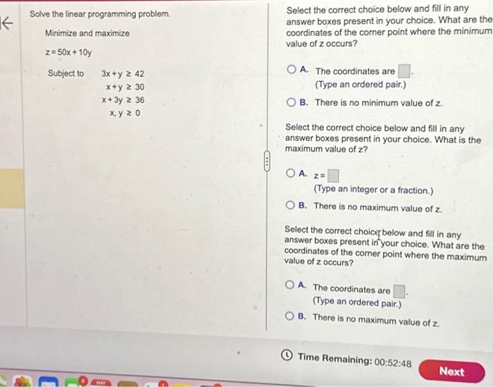 Solved Solve the linear programming problem. Minimize and | Chegg.com