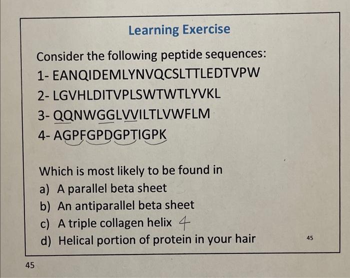 Solved this is biochemistry question please explain and | Chegg.com