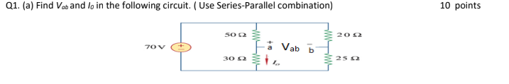 Solved Q1. (a) ﻿Find Vab ﻿and Io in ﻿the following circuit. | Chegg.com