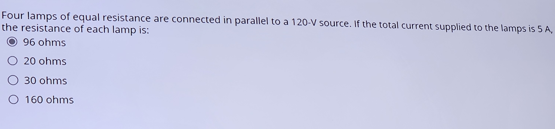 Solved Four lamps of equal resistance are connected in | Chegg.com