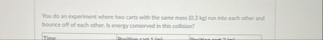 Solved You do an experiment where two carts with the same | Chegg.com