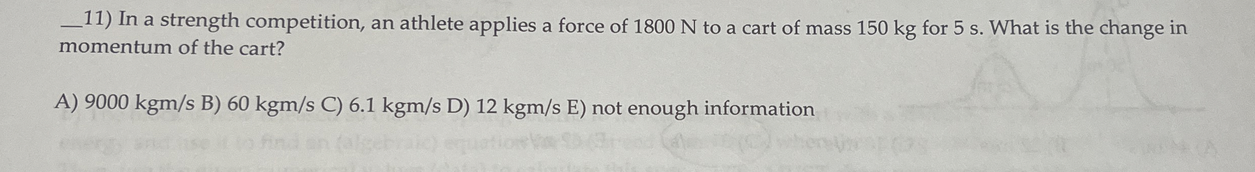 Solved ?11 In ﻿a strength competition, an ﻿athlete applies a | Chegg.com