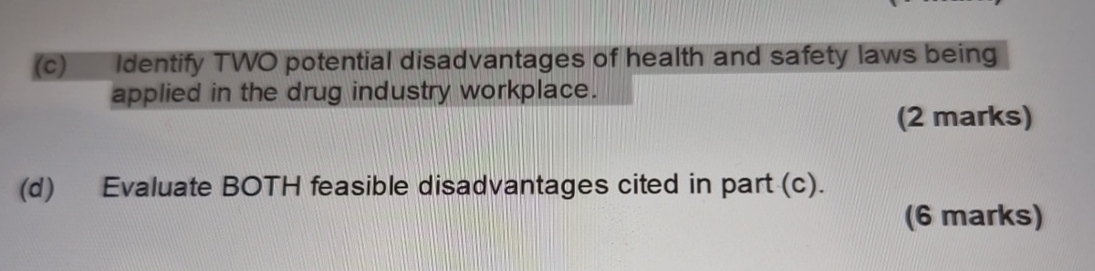 Solved ide(c) ﻿Identify TWO potential disadvantages of | Chegg.com