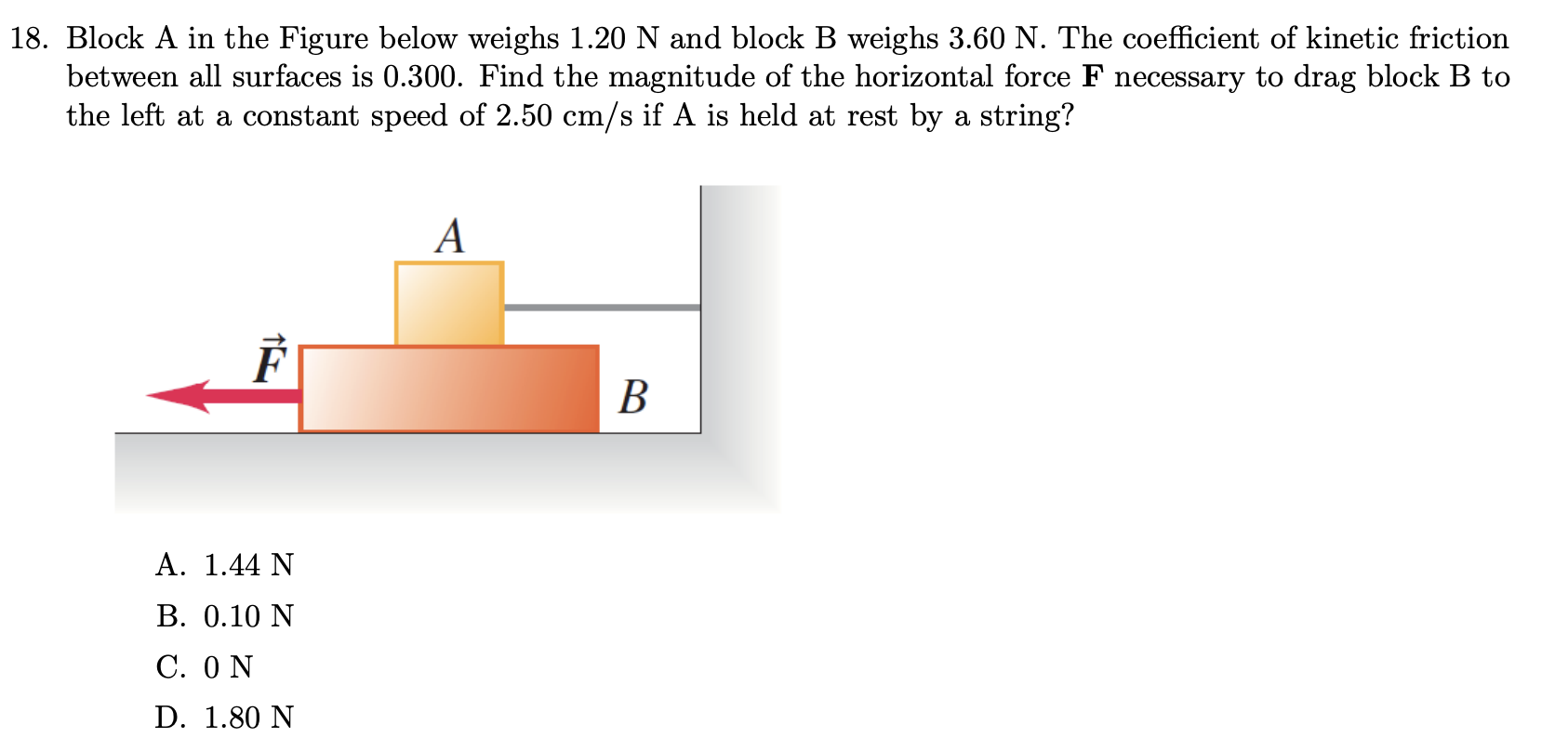 Solved Block A in ﻿the Figure below weighs 1.20 N ﻿and block | Chegg.com