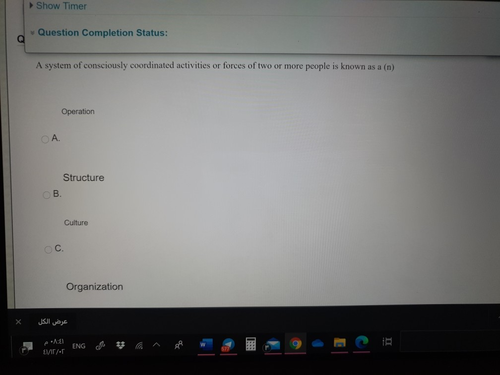 Solved → Show Timer Question Completion Status: A system of | Chegg.com