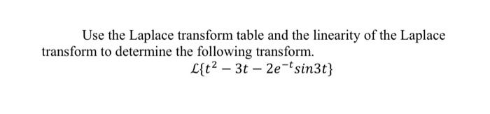 Solved Use the Laplace transform table and the linearity of | Chegg.com