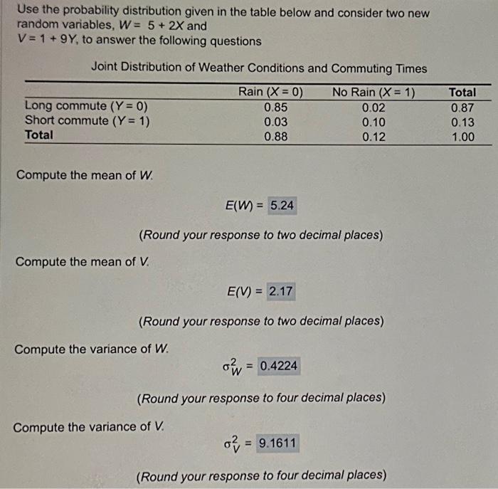 Solved Use the probability distribution given in the table | Chegg.com
