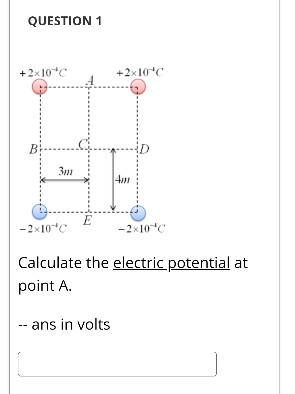 Solved QUESTION 1Calculate the electric potential at point | Chegg.com