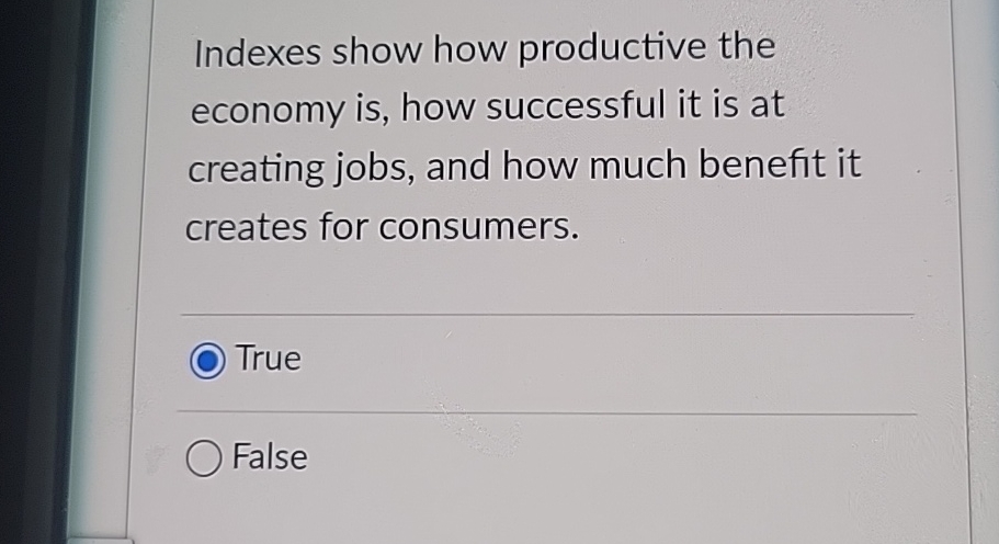 Solved Indexes show how productive the economy is, how | Chegg.com Solved Indexes show how productive the economy is, how | Chegg.com