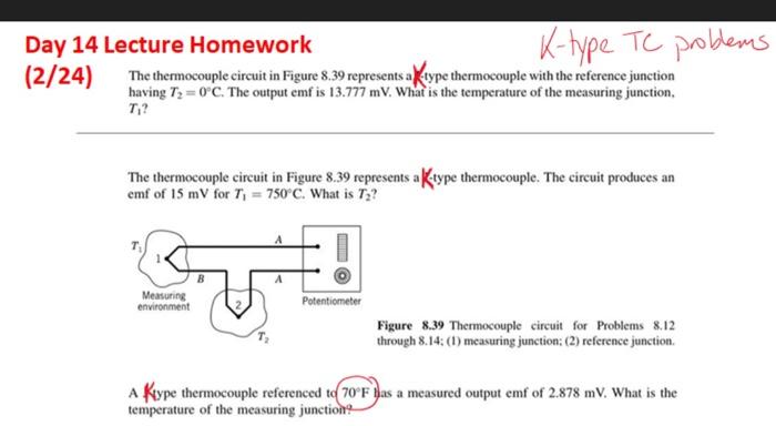 Solved K-type TC problems Day 14 Lecture Homework (2/24) The | Chegg.com