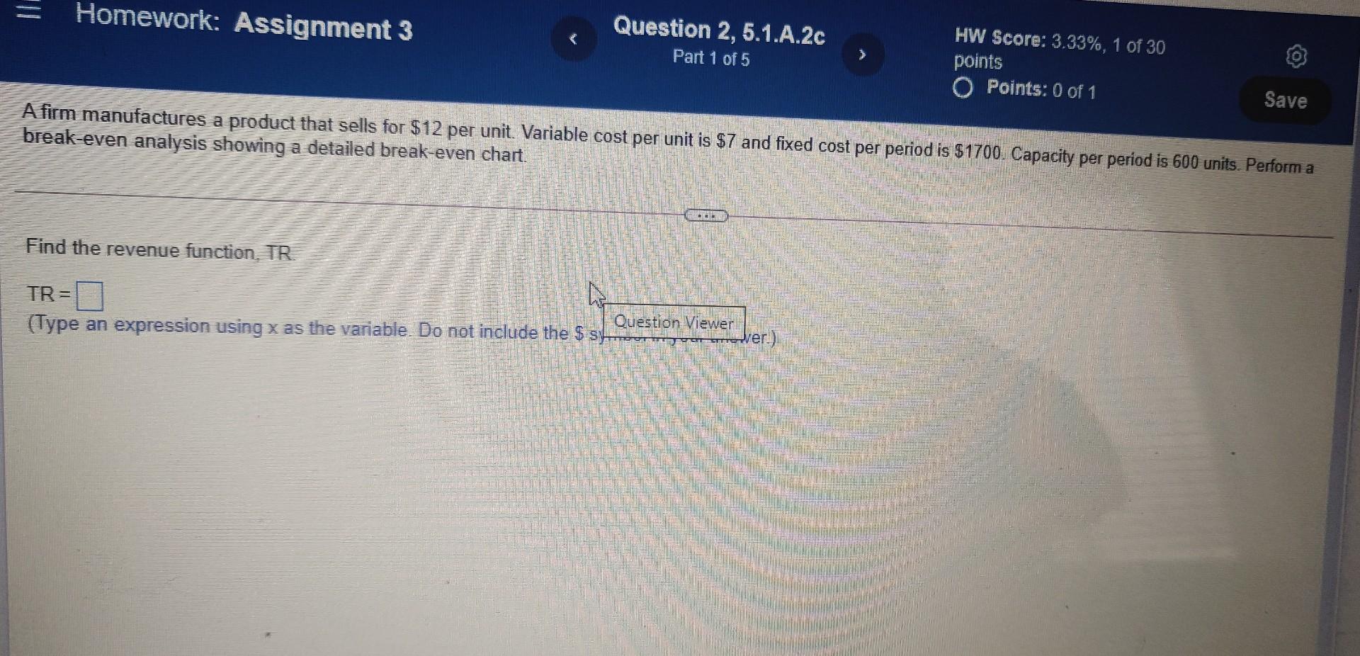 Solved Homework: Assignment 3 Question 2, 5.1.A.2c Part 1 of | Chegg.com