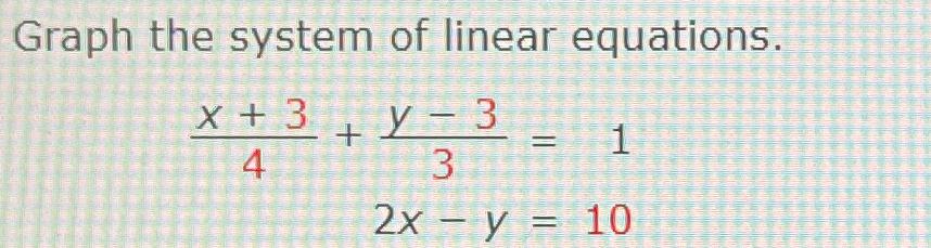 Solved Graph the system of linear | Chegg.com