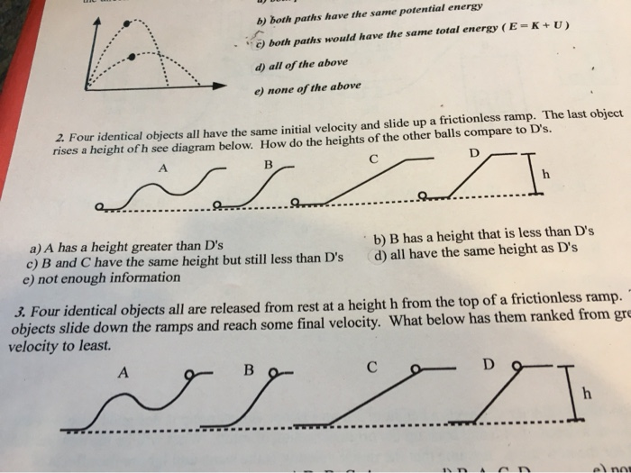 Solved 2. Four identical objects all have the same initial | Chegg.com