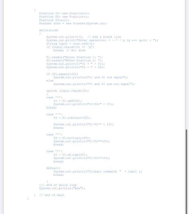 Solved Fraction Problem Create a class called Fraction. | Chegg.com