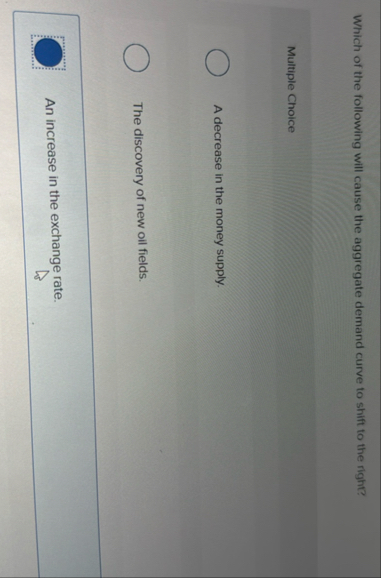 Solved Which of the following will cause the aggregate | Chegg.com