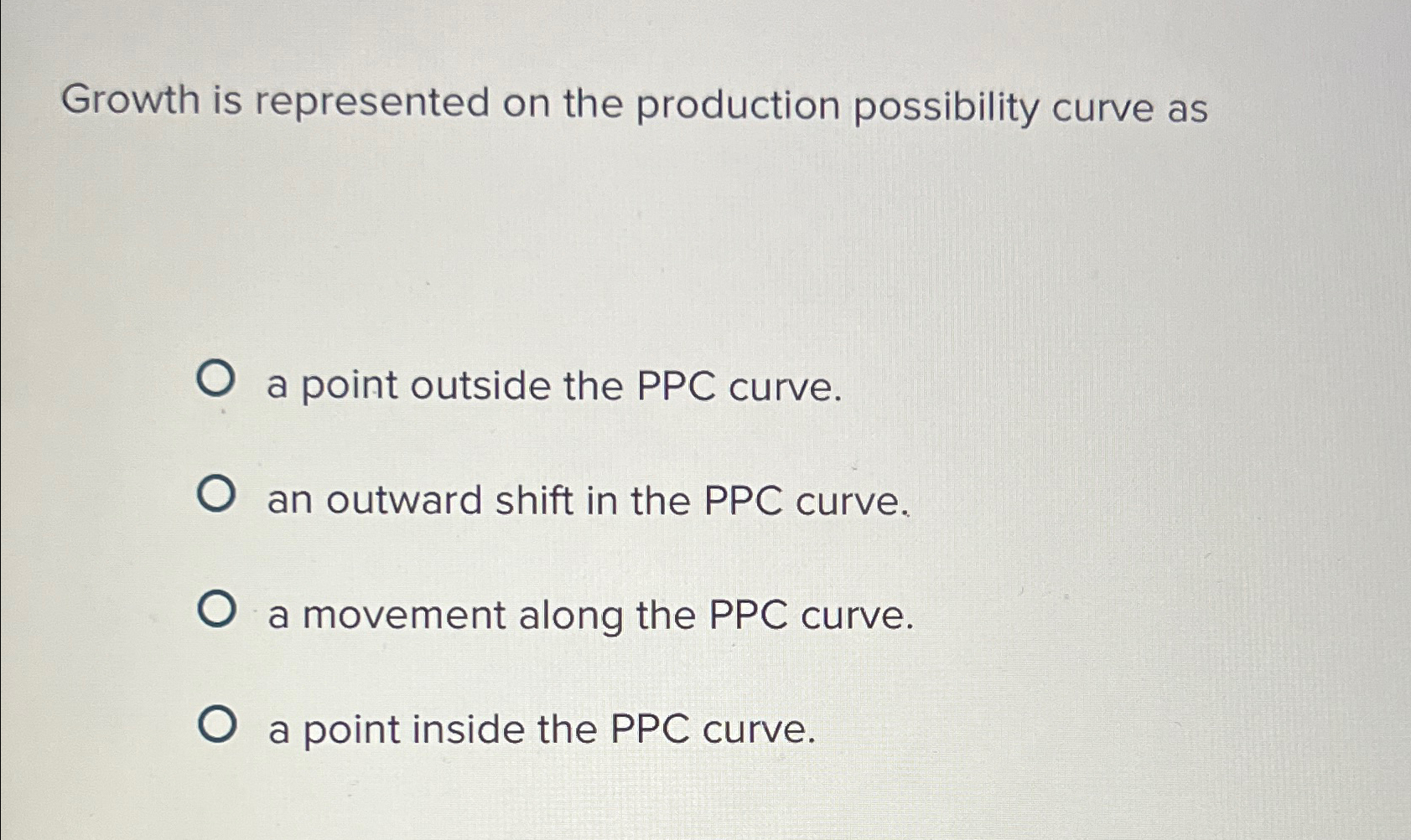 Solved Growth is represented on the production possibility | Chegg.com