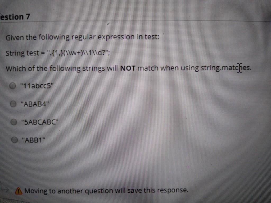 Solved estion 7 Given the following regular expression in | Chegg.com Solved estion 7 Given the following regular expression in | Chegg.com