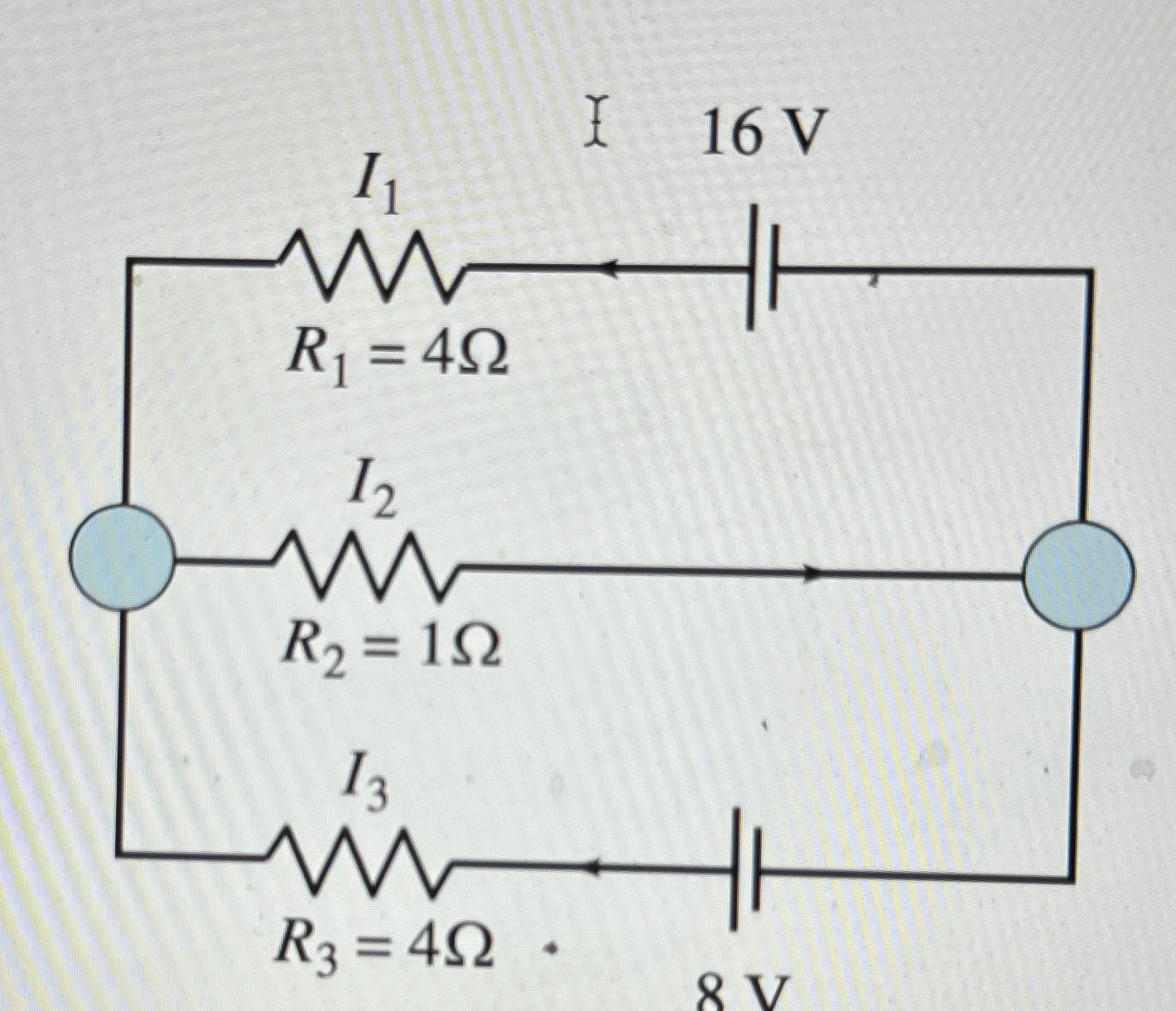 Solved Determine the currents I1,I2, ﻿and I3 ﻿for the | Chegg.com