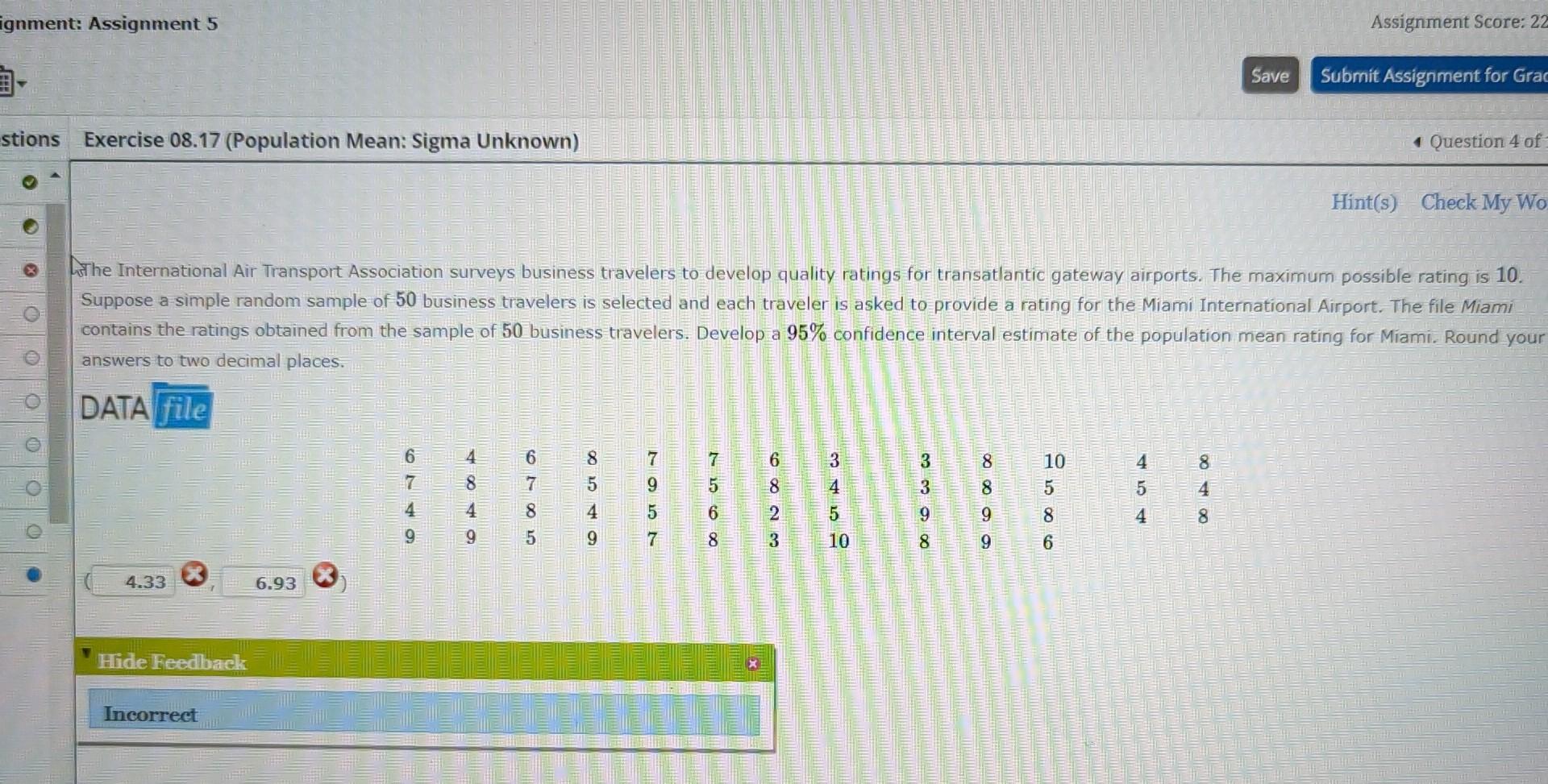 Solved Exercise 08.17 (Population Mean: Sigma Unknown) 1. | Chegg.com