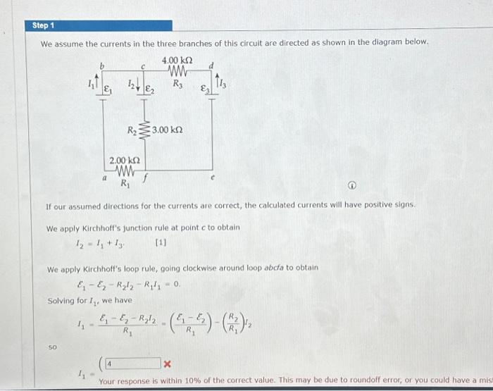 Solved Step 1 We assume the currents in the three branches | Chegg.com
