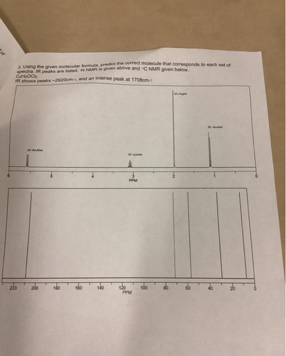 Solved 4. Using the given molecular formula, predict the | Chegg.com