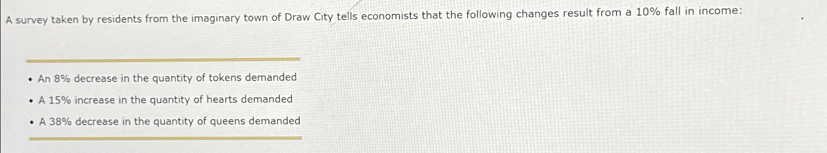 Solved A survey taken by residents from the imaginary town | Chegg.com