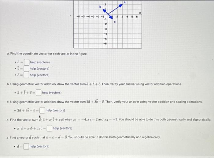 a. Find the coordinate vector for each vector in the | Chegg.com