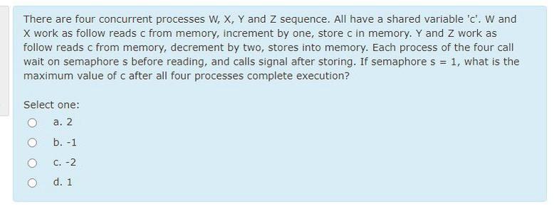 Solved There are four concurrent processes W,x,Y ﻿and Z | Chegg.com