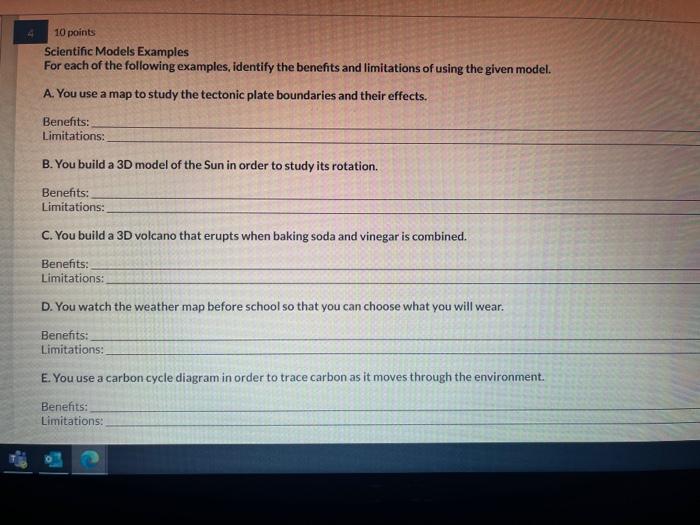 10 points Scientific Models Examples For each of the | Chegg.com
