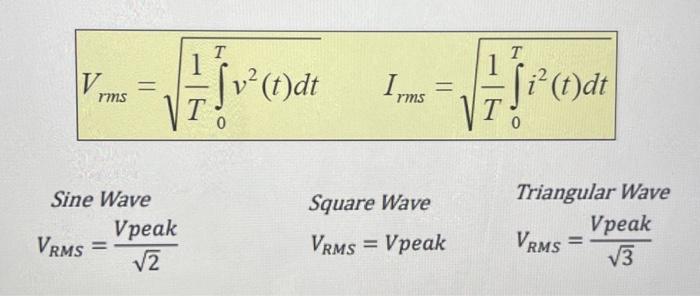Solved power electronics. Determine the Vrms and Irms of | Chegg.com
