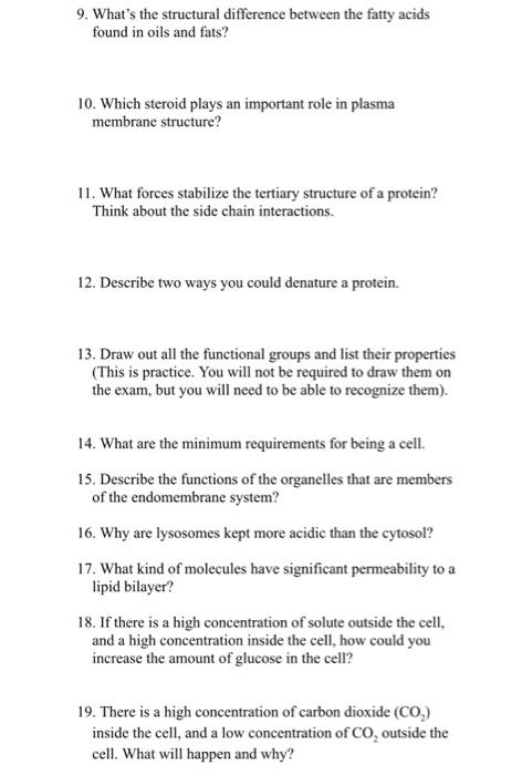 Solved 9. What's the structural difference between the fatty | Chegg.com