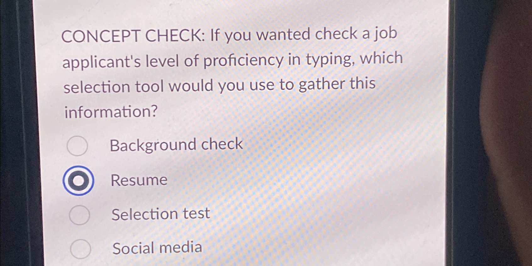 Solved CONCEPT CHECK: If you wanted check a job applicant's | Chegg.com