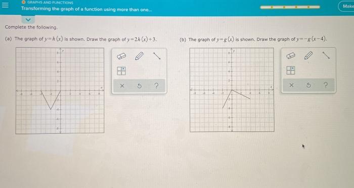 Solved D GRAPHIS AND FUNCTIONS Transforming the graph of a | Chegg.com
