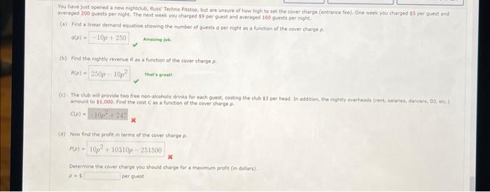 Solved (d) Now find the profit in terms of the covered | Chegg.com