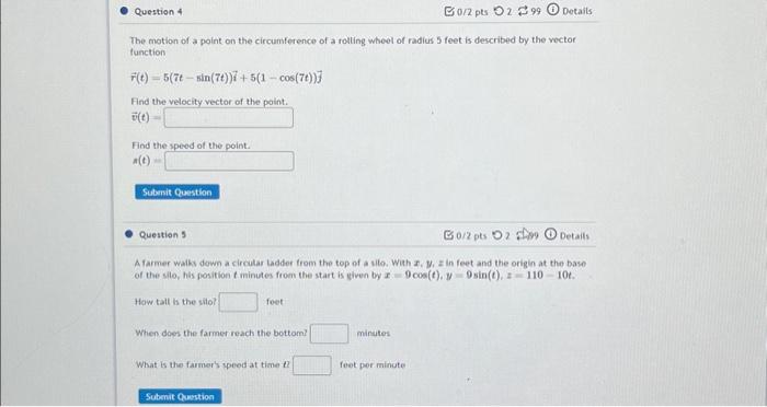 Solved Question 4 The motion of a point on the circumference | Chegg.com