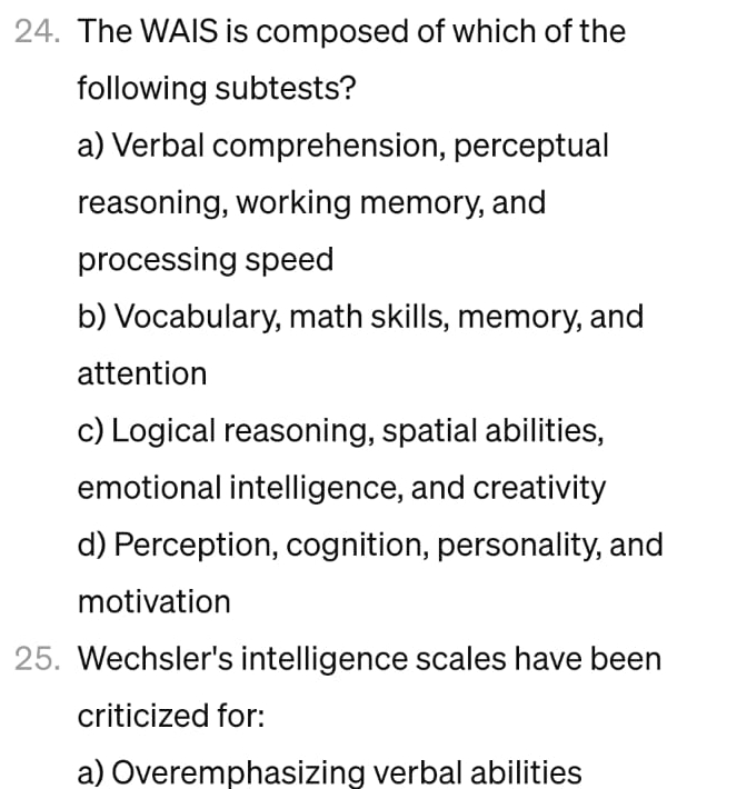 The WAIS is composed of which of the following | Chegg.com