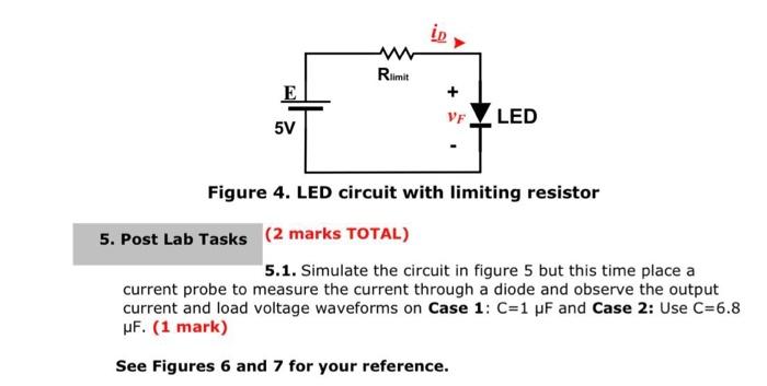 Figure 4. LED circuit with limiting resistor 5. Post | Chegg.com