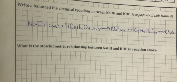Solved write a balanced the chemical reactions between NaOH | Chegg.com