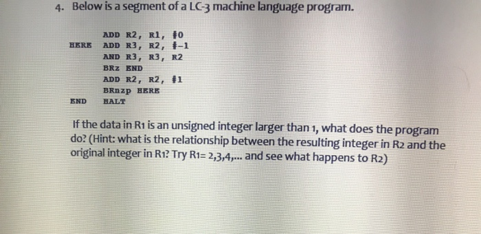 Solved 1. The following LC3 program compares two character | Chegg.com