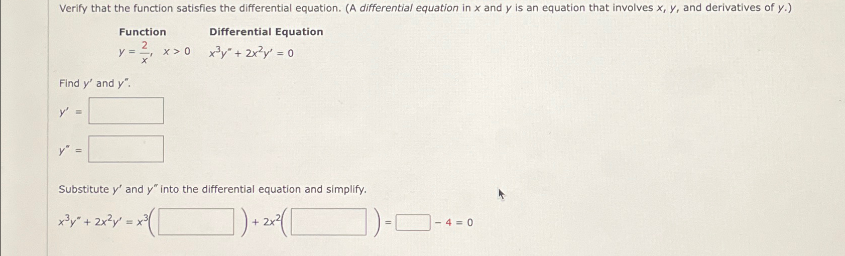 Solved Verify that the function satisfies the differential | Chegg.com