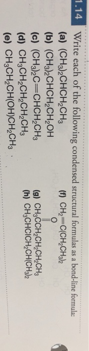 Solved O 1.14 Write each of the following condensed | Chegg.com