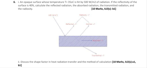 Solved i. ﻿An opaque surface whose temperature T=350C ﻿is | Chegg.com